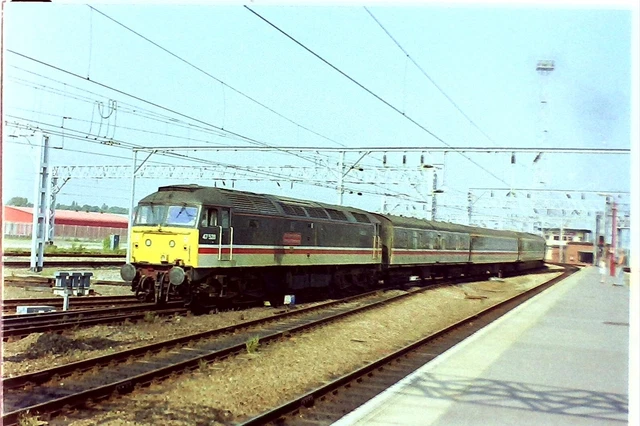 35MM RAILWAY COLOUR Negative Class 47 523 at Crewe £2.54 - PicClick UK