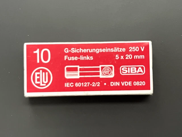 10 X SIBA F1AL 250V (F1A) FAST BLOW GLASS FUSE 5mm x 20mm RS FUSES 179 ...