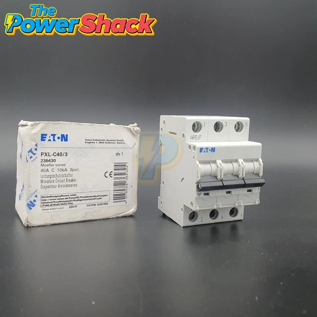 EATON PXL SERIES 3 Phase MCB Type C 40A Triple Pole - PXL-C40/3 - X pole £55.95 - PicClick UK