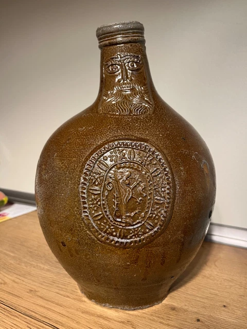 ANTIQUE 17TH CENTURY Bellarmine jug Bartmann German stoneware £749.00 ...