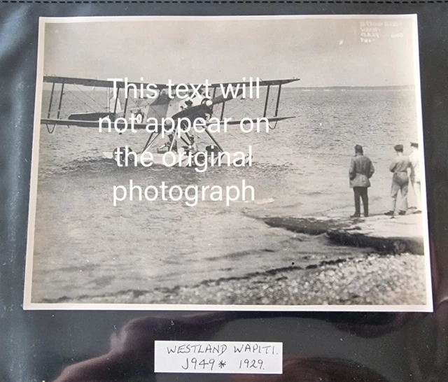 ORIGINAL PHOTOGRAPH OF a Post WW1 RAF Aeroplane: WESTLAND WAPATI, J5457 ...