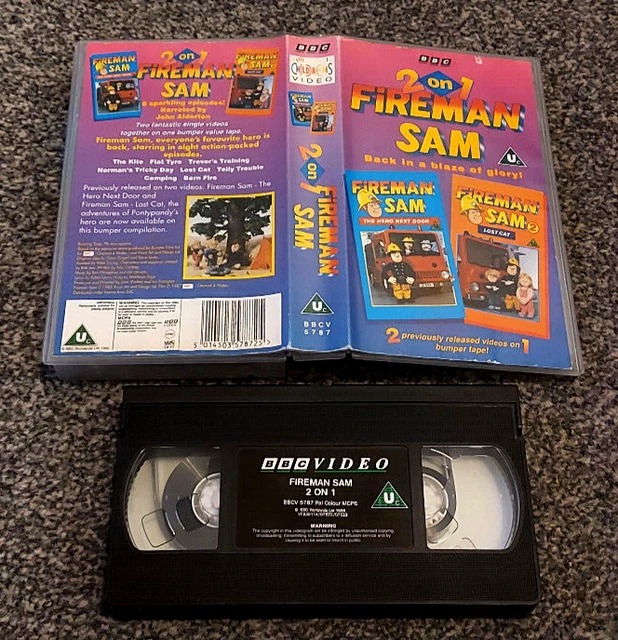 FIREMAN SAM 2 On 1 Bbc Video Hero Next Door Lost Cat Pal Vhs Video Kids ...