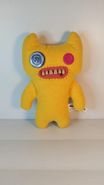 FUGGLER INDECISIVE YELLOW Ugly Monster Button Teeth Plush Funny Ugly ...