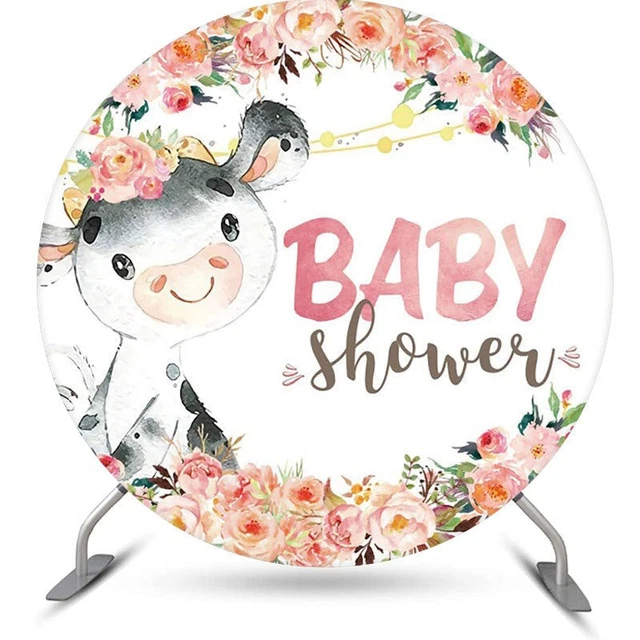 CUTE DAIRY COW Flowers Circle Baby Shower Backdrop $37.84 - PicClick AU