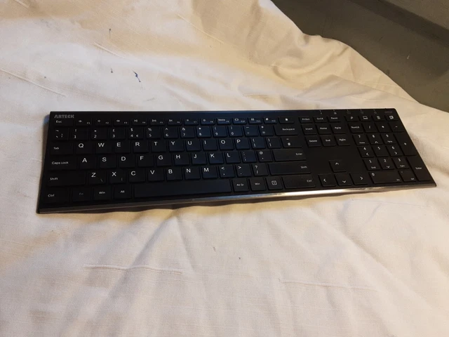 ARTECK 2.4G WIRELESS Keyboard Stainless Steel Ultra Slim Full Size, NO ...