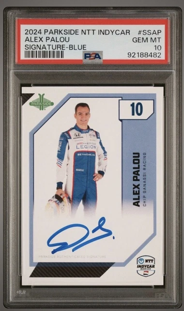 CARTE AUTOGRAPHE BLEUE signature 2024 Parkside IndyCar Alex Palou SS-AP ...