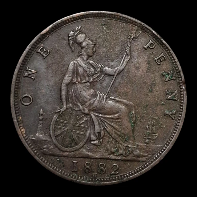 1882 QUEEN VICTORIA One Penny - Heaton Mint - Unbarred H - Great ...