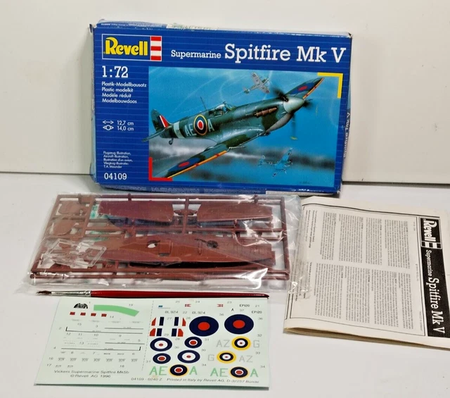 REVELL SUPERMARINE SPITFIRE MK V Model Kit 1:72 Sealed decals and instructions £2.99 - PicClick UK