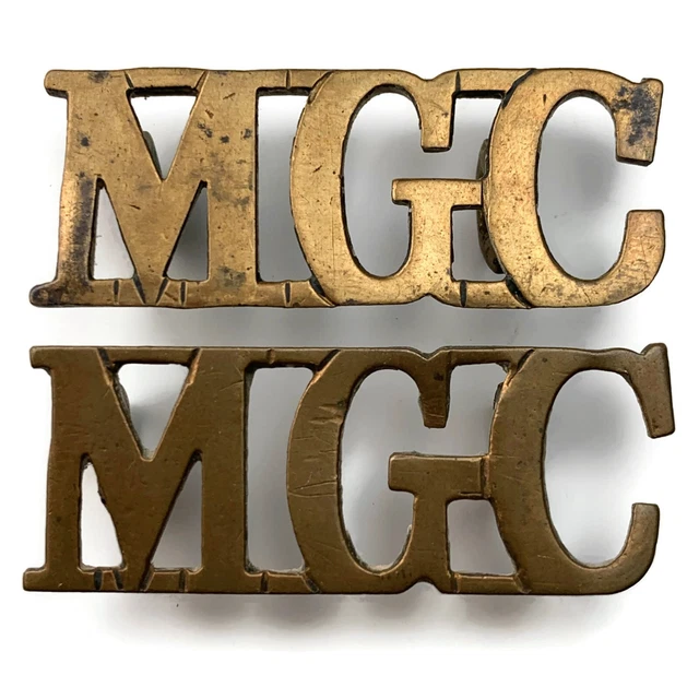 MGC WW1 MACHINE Gun Corps British Army shoulder title Badge pair £20.00 ...