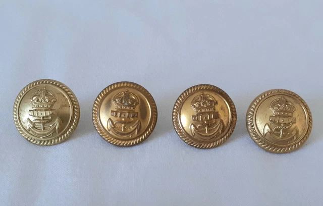 12 X ROYAL Navy Officers Brass Uniform Buttons KC Kings Crown WW1/WW2 £ ...