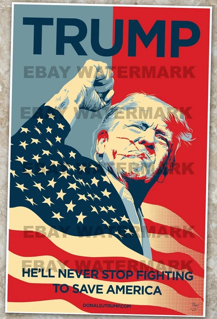RARE DONALD TRUMP Never Stop Fighting 2024 Official Campaign Poster ...