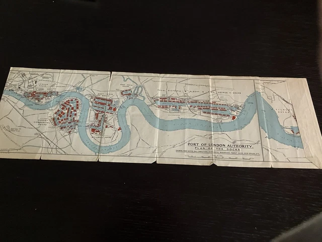 MAP - PORT of London vintage plan of the docks issued 1946 £20.00 ...