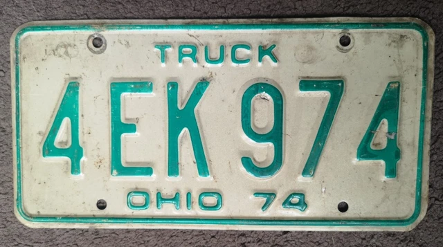 GENUINE VINTAGE OHIO 1974 American USA Car Number Licence Plate Raised ...