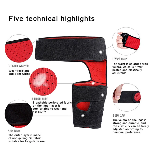 FITNESS LEG BRACE Groin Anti-Muscle Strain Hip Belt Pressurized Thigh ...