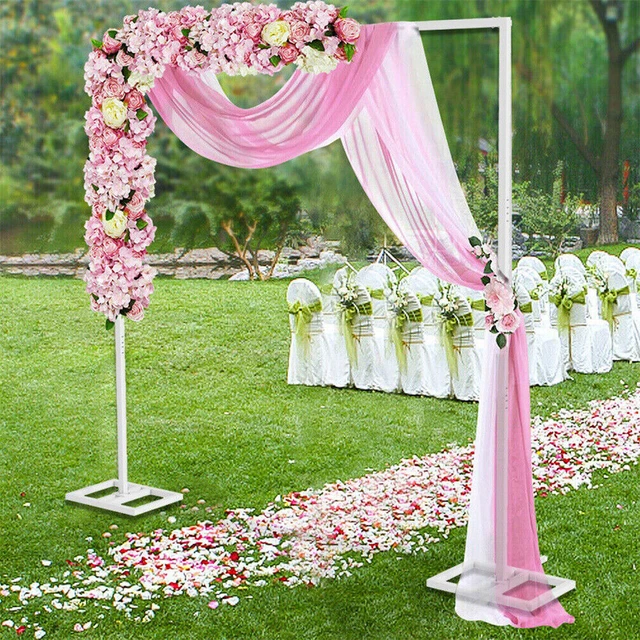 FREE STANDING WEDDING Arch Frame White Background Flower Stand ...