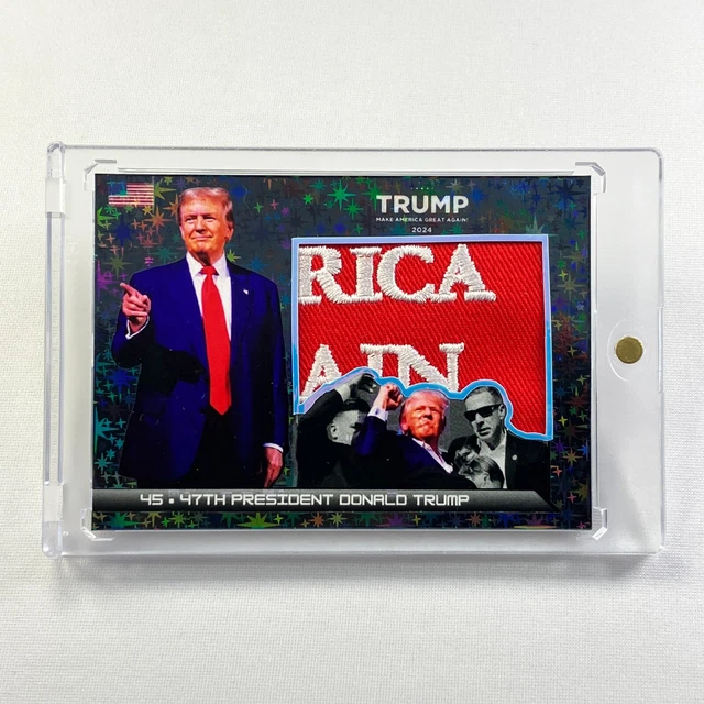 2024 DONALD TRUMP Custom MAGA Hat Patch card non auto Elon Musk 45/47 ...