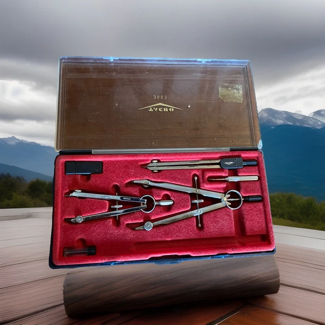 TACRO 3663, DRAFTING Kit Set Compasses In Case, Vintage, Made In ...