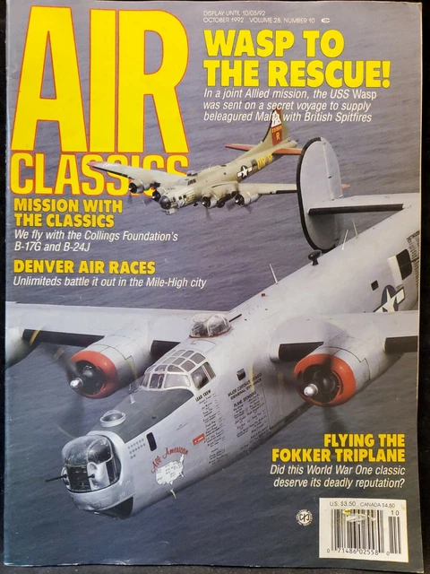 AIR CLASSICS AVIATION Aircraft Airplane Magazine October 1992 £6.27 ...