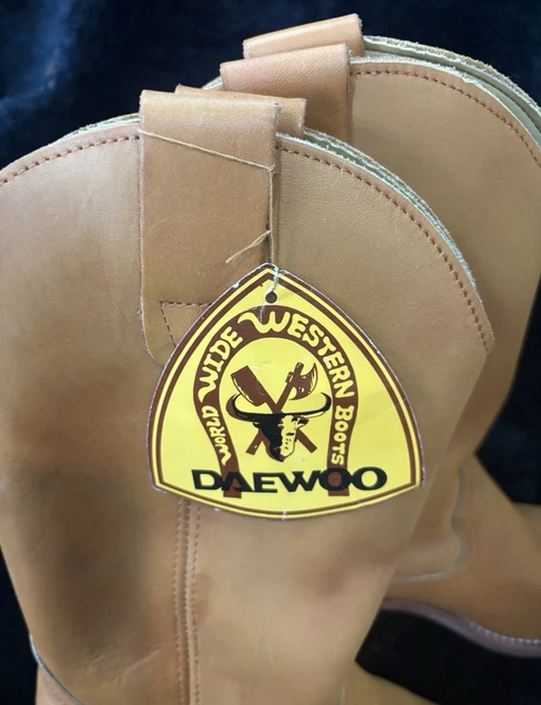 DAEWOO WESTERN BOOT C.Redwood Leather Spur Size 9.5 UK New In box £31. ...