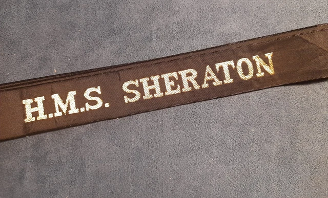 ROYAL NAVY CAP Tally H.M.S. SHERATON £4.99 - PicClick UK