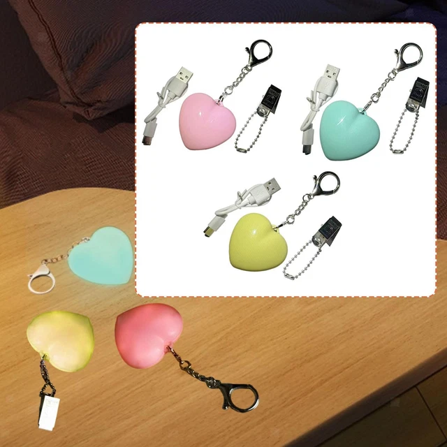 PORTABLE HEART-SHAPED TOUCH-ACTIVATED Lamp, Decorative Keychain, USB £6 ...