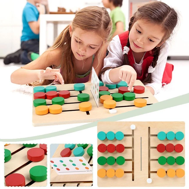 COLOR SLIDING PUZZLE Montessori Learning Toy Think Sports Tasks Logic ...