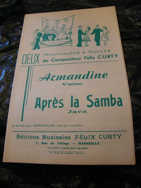 & SPARTITO ARMANDINE Valse Dopo Samba Felix Fabrice Music Sheet " EUR ...