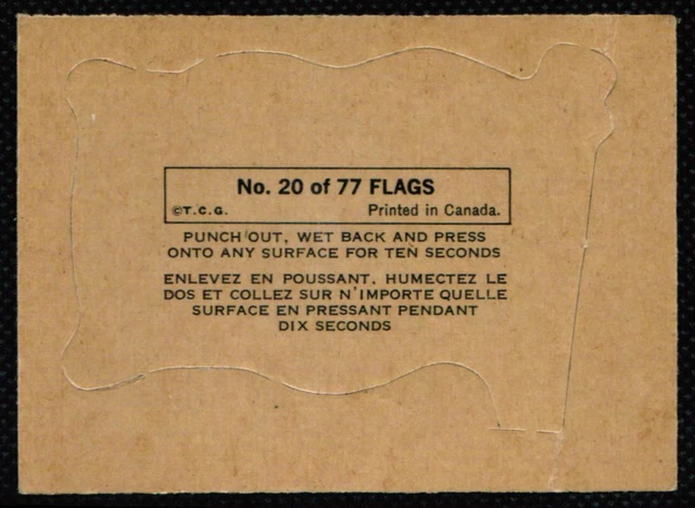 1970 O-PEE-CHEE FLAGS of the World Denmark Punch Out Sticker #20 $1.35 ...