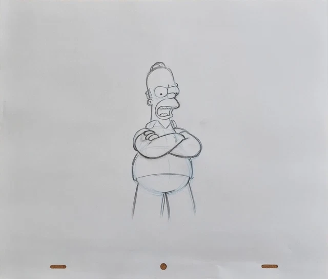 SIMPSONS TV SHOW Original Cartoon Animation Art Cel Drawing Homer ...