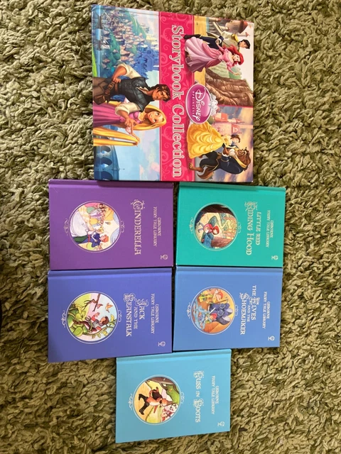 DISNEY STORYBOOK & 5 Usborne Fairy Tale Library books -Elves, Puss ...