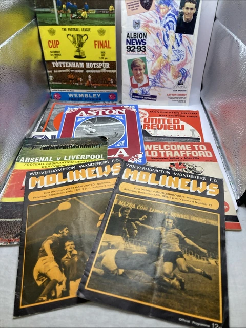 VINTAGE FOOTBALL PROGRAMMES X 10 1970's mixed lot 1 -90's Man U ...
