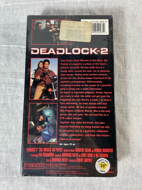 DEADLOCK 2 VHS 1995 Esai Morales Nia Peeples HTF Action Sci-Fi Movie ...