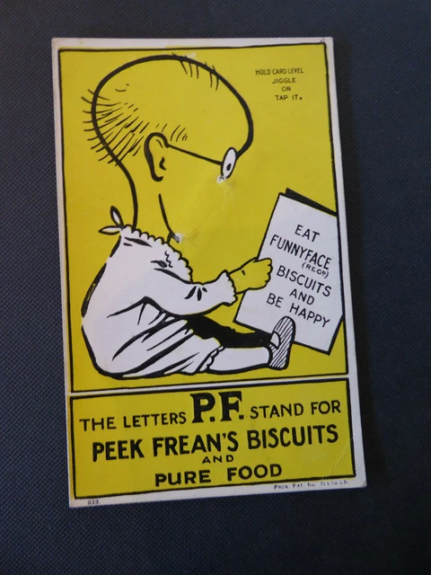 VINTAGE PEAK FREAN'S Biscuits shake-a-face advertising card £15.00 ...