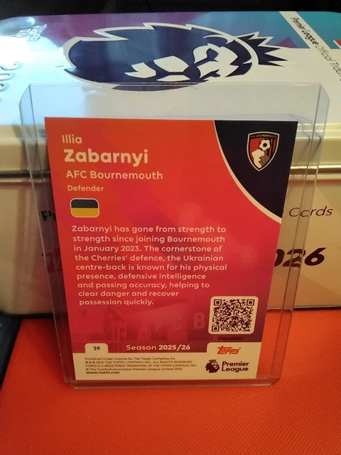 TOPPS 2026 PREMIER League Football Trading Cards ILLia Zabarnyi Green Parallel £1.13 - PicClick UK