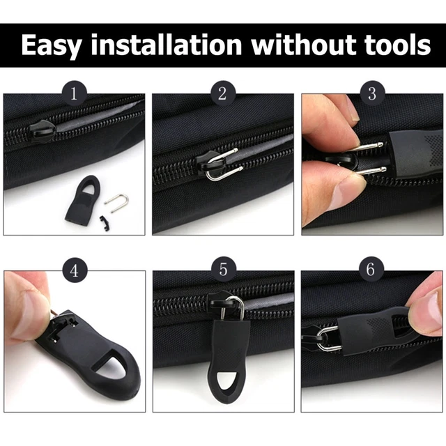 12 PCS SMALL Zipper Heads All-purpose Detachable Pull Tab Replacement ...