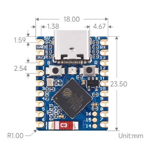 Esp32 S3 Mini Development Board Esp32 S3 Zero Esp32 S3fh4r2 Wifi