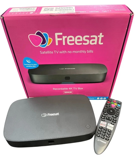 FREESAT UHD4X 500GB 4K Recordable TV Box with Remote - Boxed & Tested £ ...