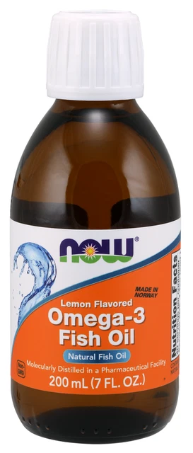 NOW FOODS OMEGA 3 Fish Oil Liquid Lemon Flavour 200ml | Heart ...
