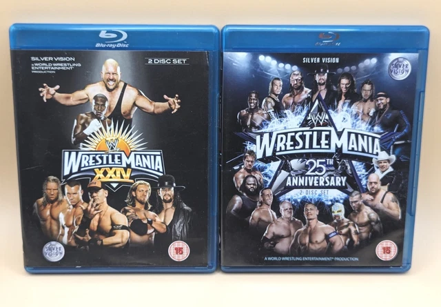 WWE WRESTLEMANIA 24 & 25 Blu-Ray Bundle Xxiv Xxv 25Th Anniversary Wwf ...
