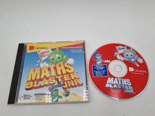 MATH BLASTER JR. Ages 4 -7 CD-ROM Windows 3.1 95 Macintosh Learning CD ...