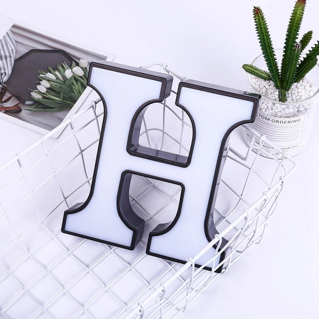 (WHITE LIGHT)PLASTIC LED 26 English Alphabet Night Lamp Letter Shape ...