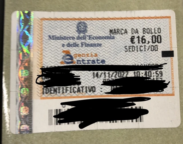 10 MARCHE DA Bollo originali e valide , 14/11/2022 € 16,00 EUR 130,00 ...