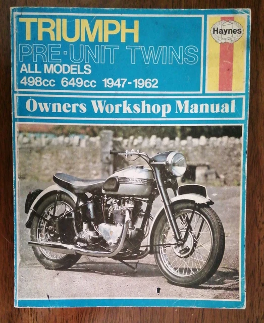 TRIUMPH PRE-UNIT TWINS all 1947-1962, workshop manual , Preowned ...