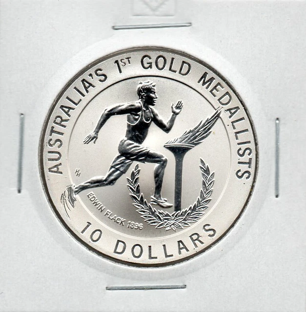 AUSTRALIAN: 1994 $10 Olympic Gold Medallists Edwin Flack In 2X2 Holder ...