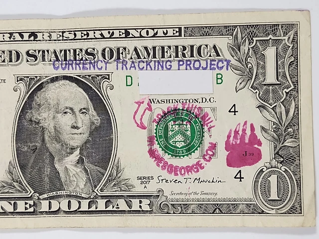 WHERE'S GEORGE TRACK this $1 Note One Dollar Bill Been on a Montana ...