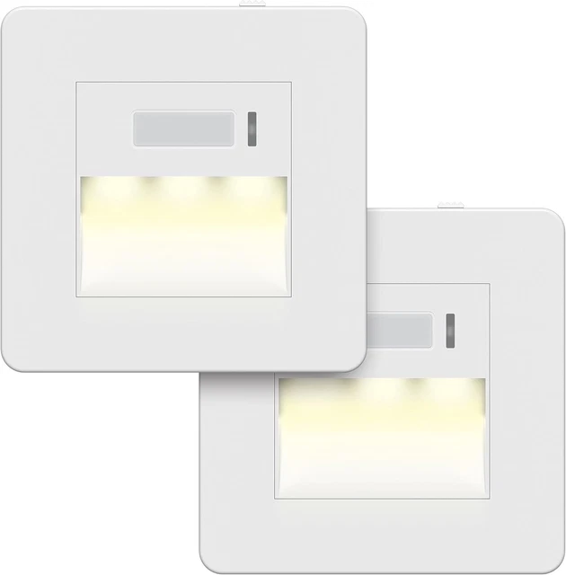 IN WALL PIR Motion Sensor Hallway Plug Socket LED Home Night Guide ...