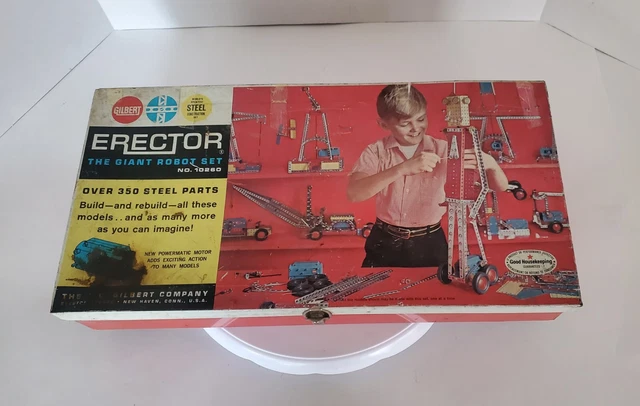 VINTAGE 1963 ERECTOR Set No. 10260 Gilbert Giant Robot. Used Condition ...