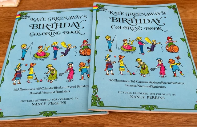 PAIR OF KATE Greenaway's Birthday Coloring Book 1st Ed 1974 EUR 4,77 ...