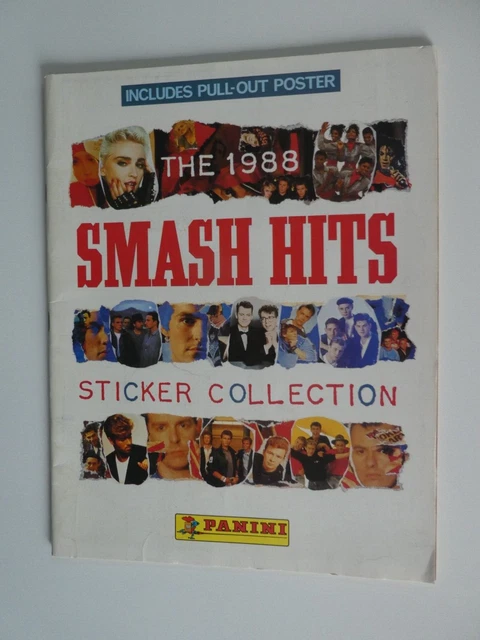 PANINI - THE 1988 Smash Hits Sticker Collection Book + Poster + 9 ...