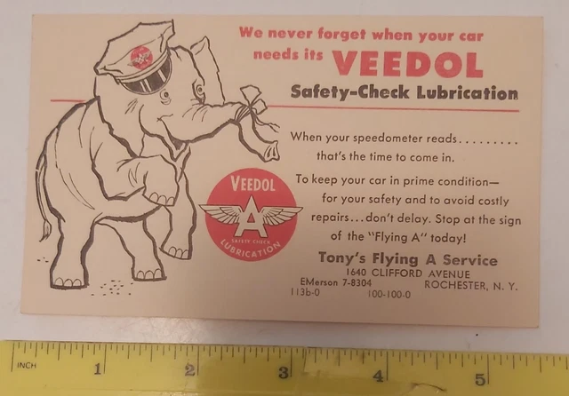 \RARE VTG (ROCHESTER,NY) "Veedol Motor Oil-Safety Check Lubrication ...